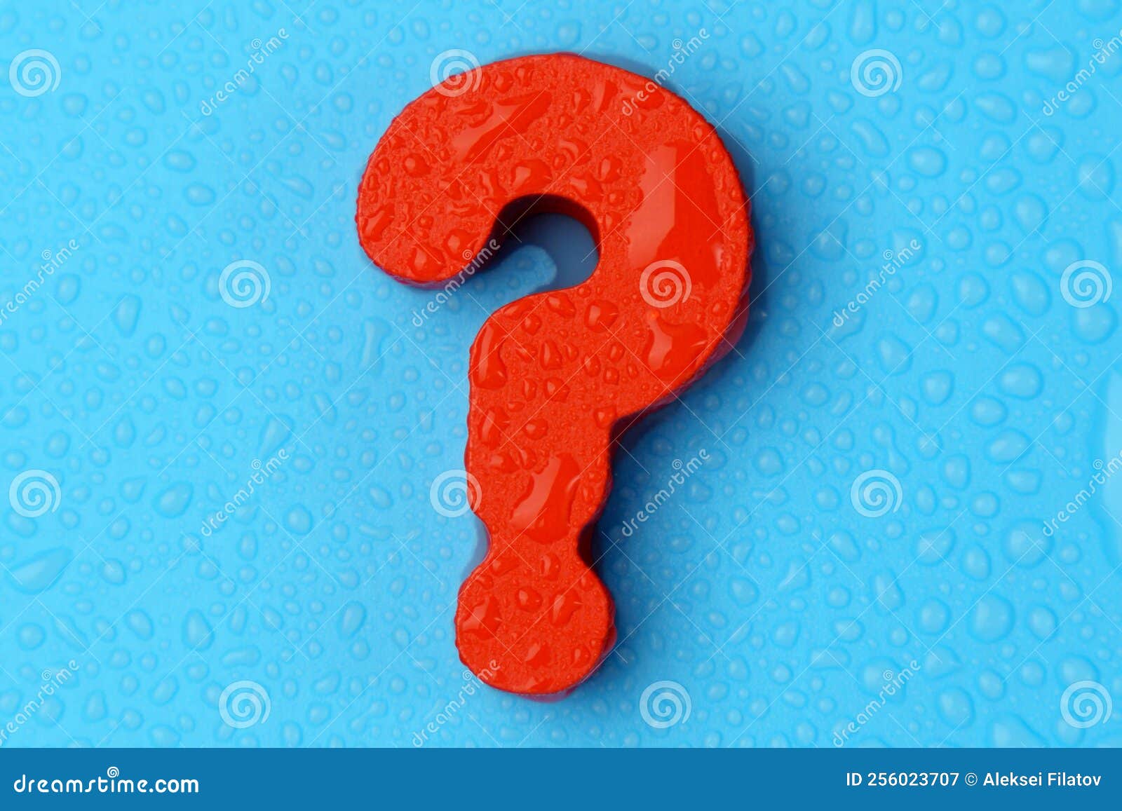 Big Red Question Mark on a Blue Background. Copy the Space, Top View ...