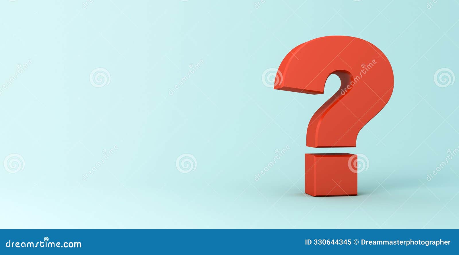 Big Red Question Mark Isolated on Light Blue Pastel Color Background ...
