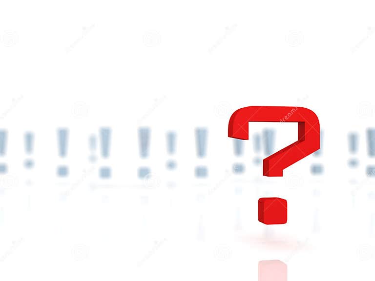 Big Red Question Mark and Lot of Exclamation Marks Stock Illustration ...