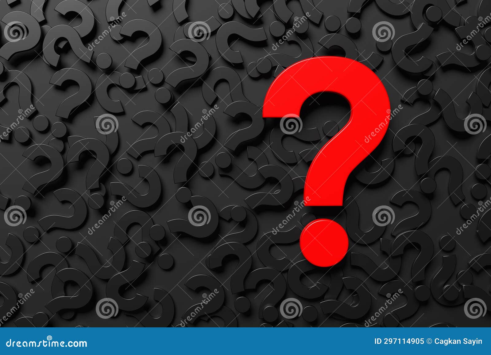 Big Red Question Mark Symbol on Black Background of Many Question Marks ...