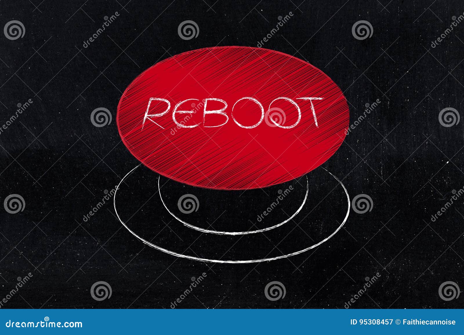 Big Red Reboot Button Illustration Stock Illustration - Illustration of ...