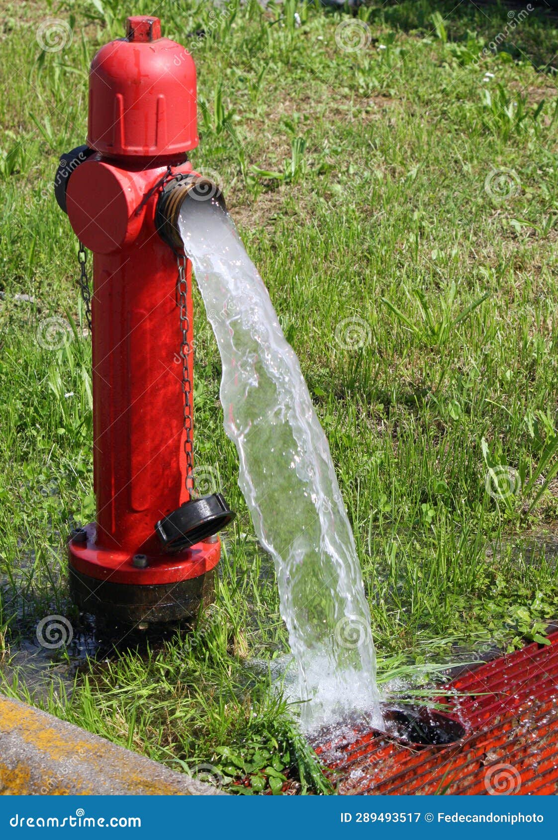 Big Red Road Hydrant and the Refreshing Water that Comes Out Copious ...