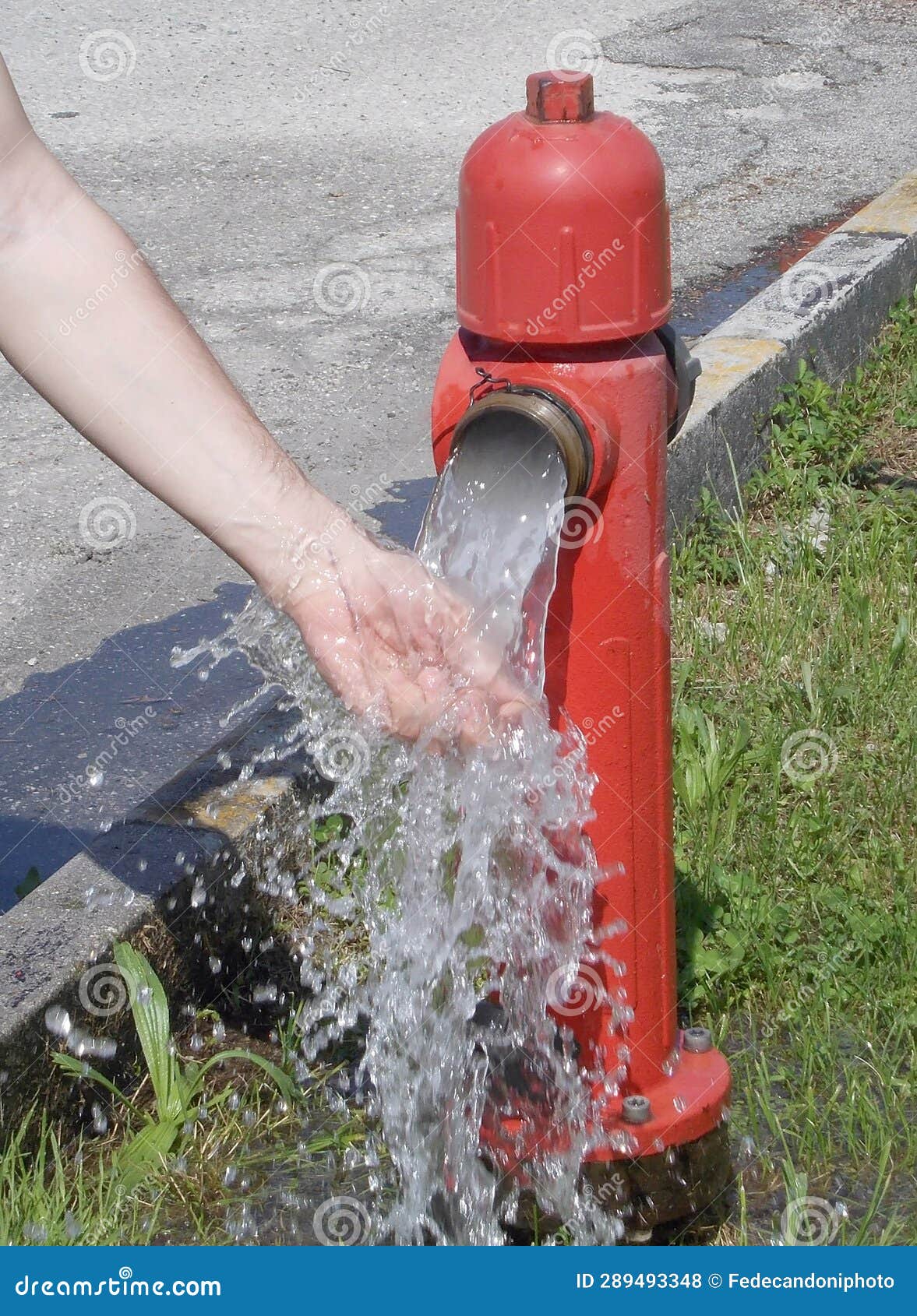 Big Red Road Hydrant and the Refreshing Water that Comes Out Copious ...