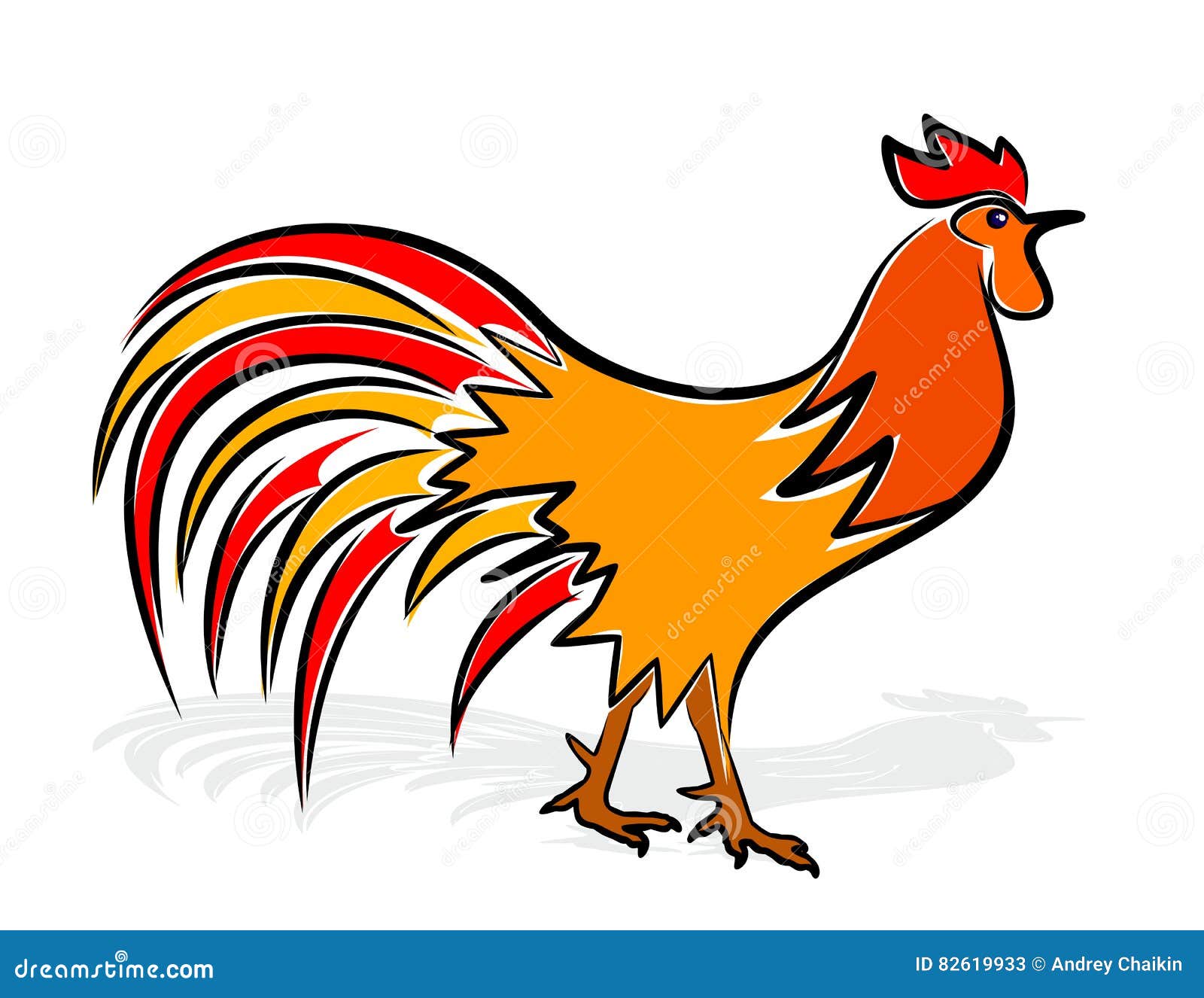 Big Red Rooster. stock vector. Illustration of animal - 82619933