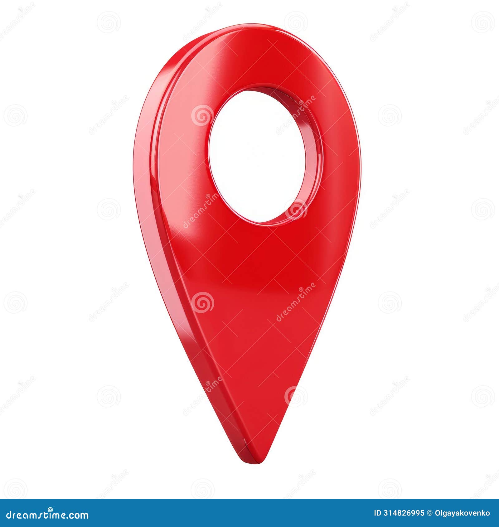 Big Red Shiny Geotag in 3D Style, Navigation Icon Stock Illustration ...