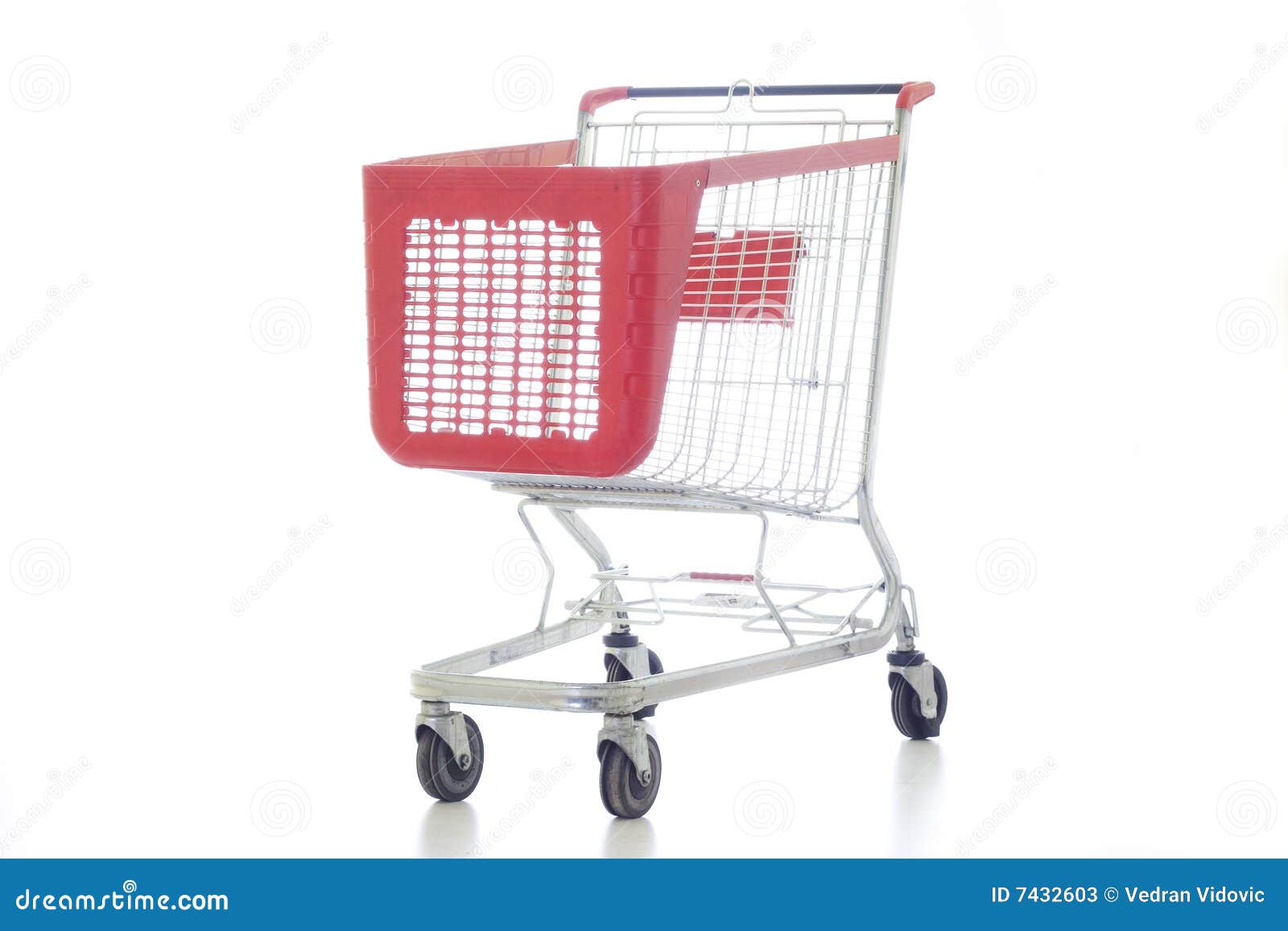 Big red shopping cart stock image. Image of isolation - 7432603
