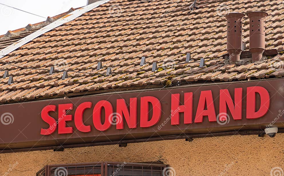 Second Hand Sign stock image. Image of store, facade - 246105049