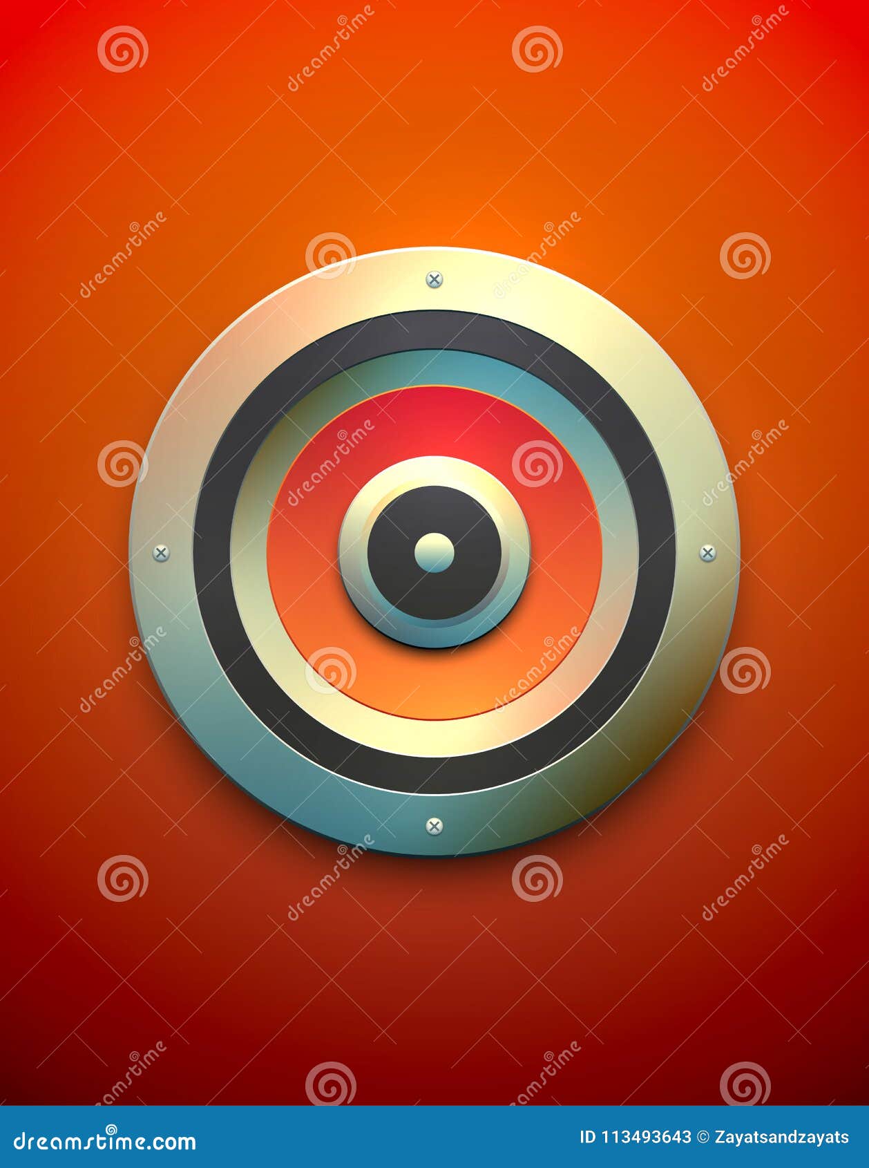 Big red speaker stock vector. Illustration of loudspeaker - 113493643
