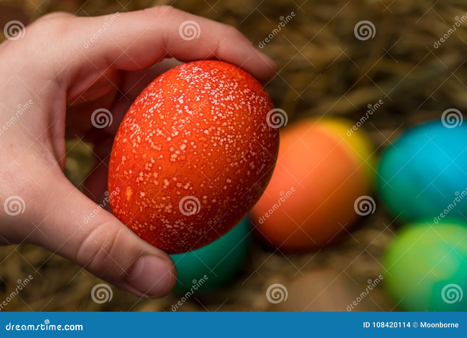 Big Red Spotted Egg stock photo. Image of march, christian - 108420114