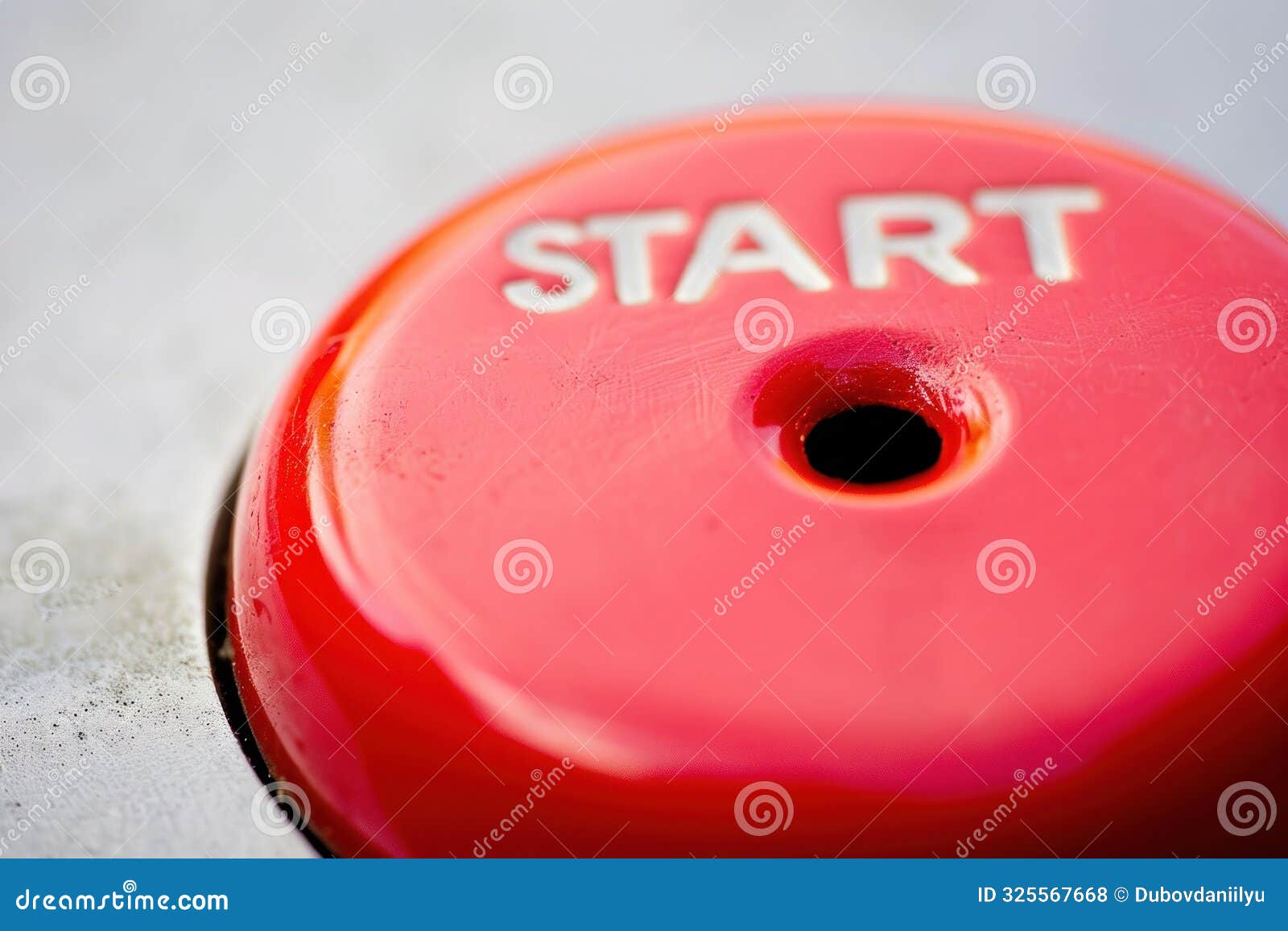Big Red Start Button, Close-up Stock Illustration - Illustration of ...