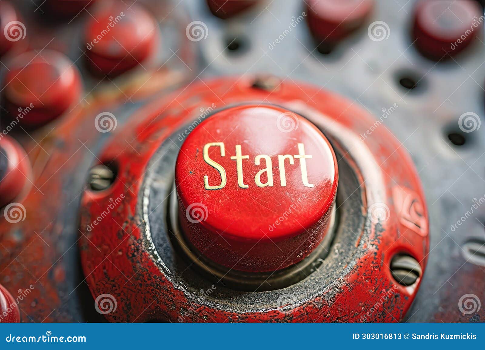 Big Red Start Button. Generative AI Stock Illustration - Illustration ...