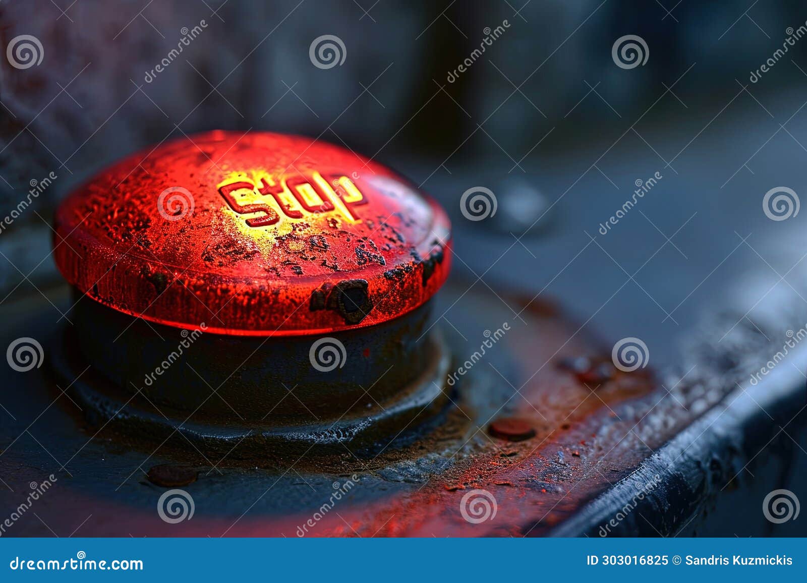 Big Red Stop Button. Generative AI Stock Illustration - Illustration of ...