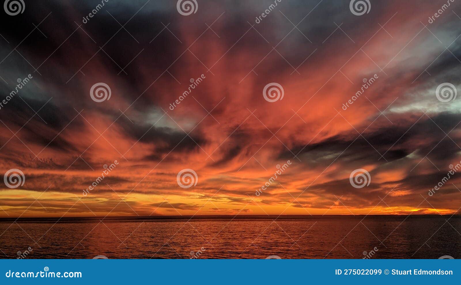 Big Red Sunset #2. Encinitas California Stock Image - Image of coast ...
