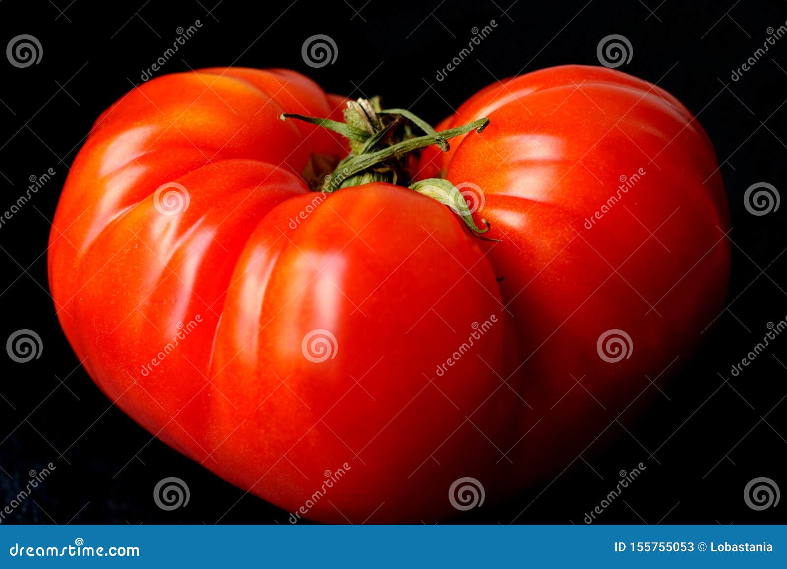 Big Red Tomato on a Black Background Stock Image - Image of field ...