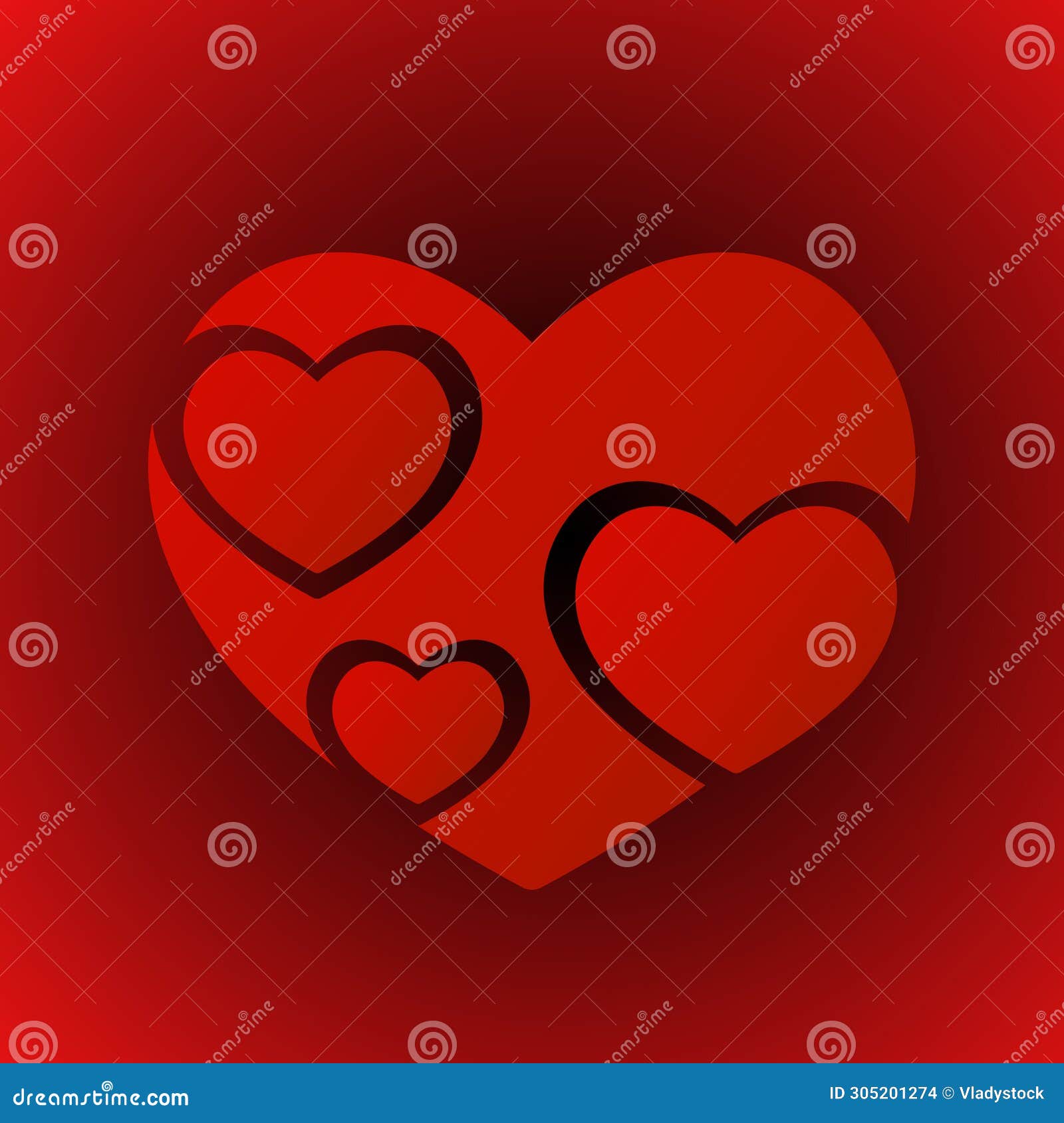 Big Red Valentine Heart Isolated on White Background Stock Vector ...