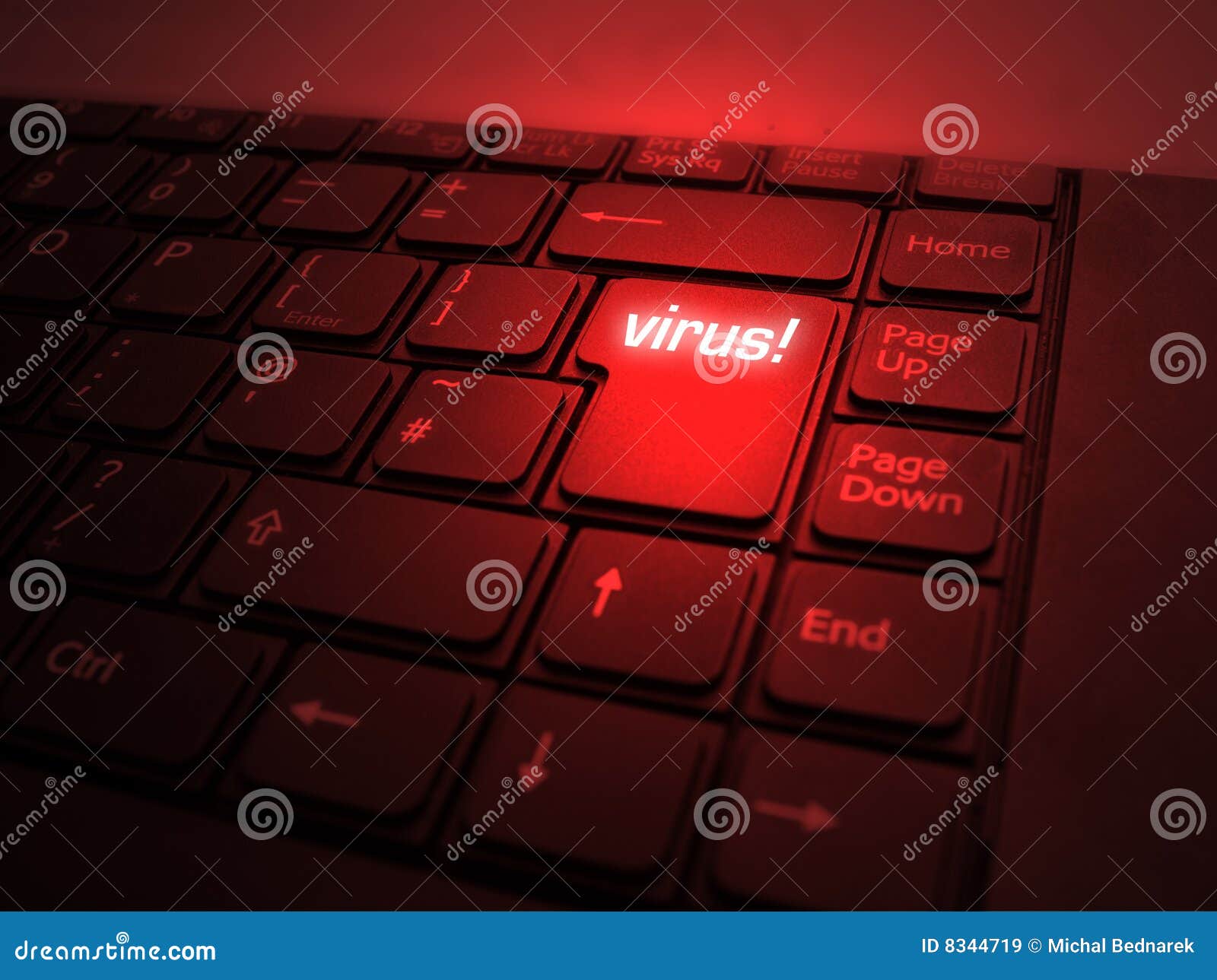 Big red VIRUS! button stock image. Image of notebook, button - 8344719
