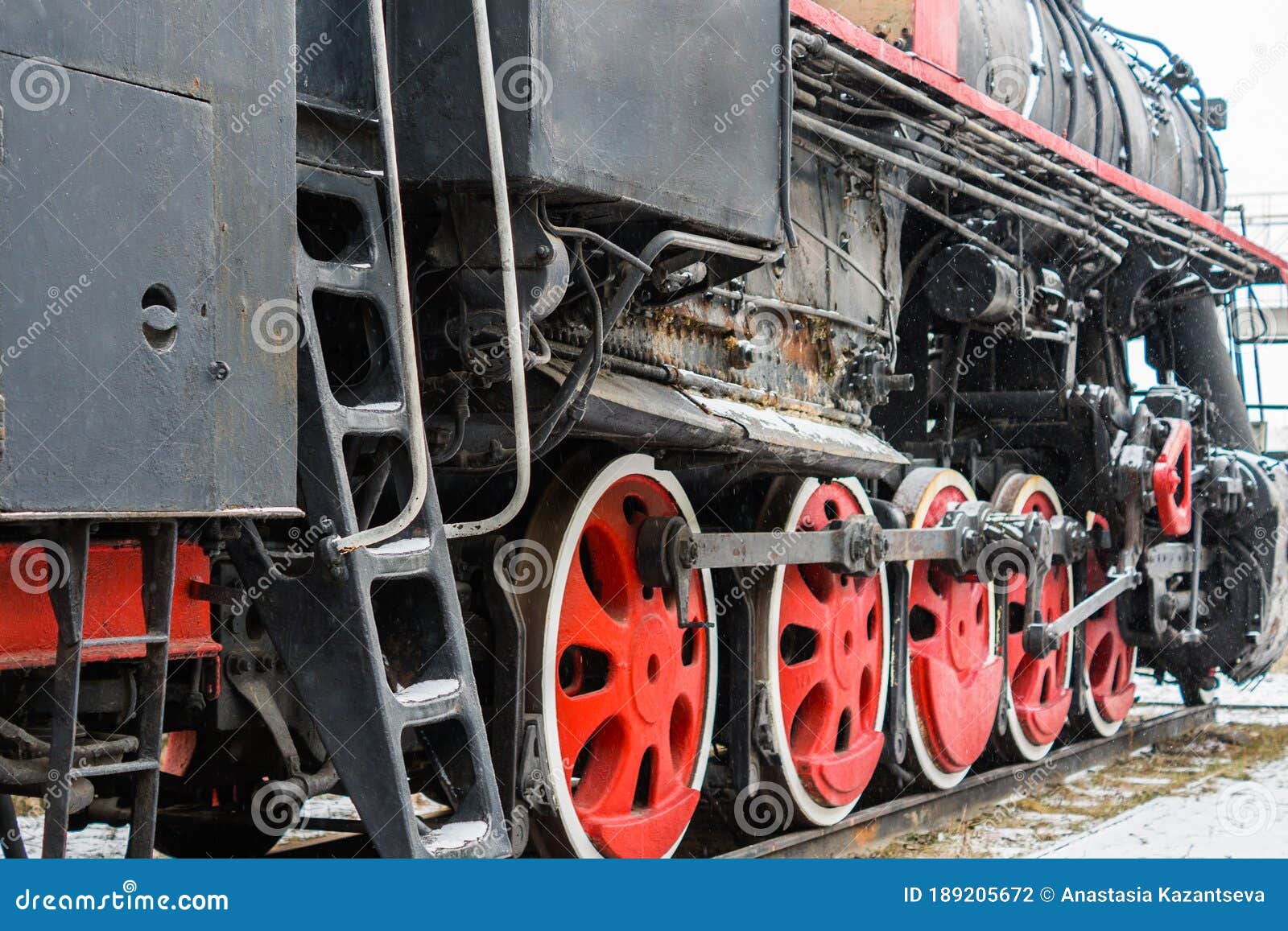 Big Red Wheels of a Old Train Stock Photo - Image of business, machine ...