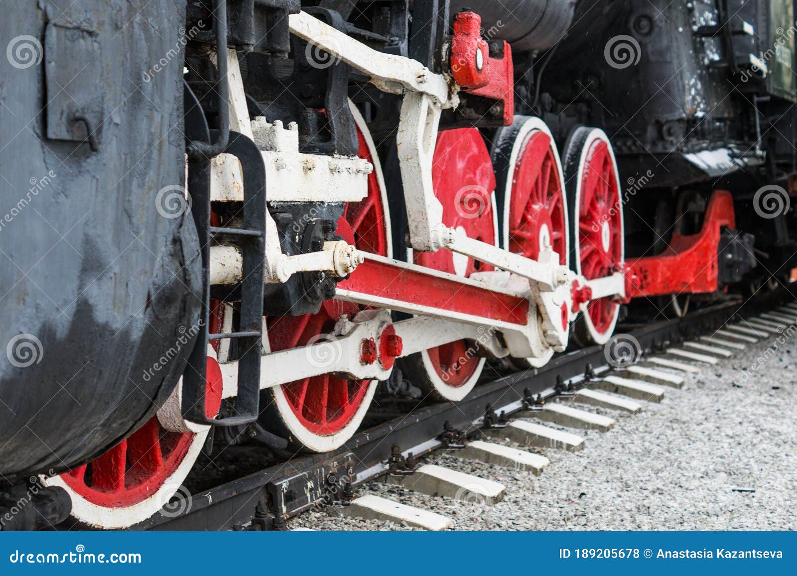 Big Red Wheels of a Old Train Stock Photo - Image of journey, shipping ...