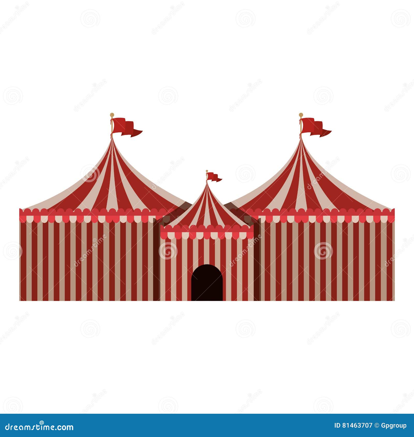Big Red and White Circus Tent Icon Stock Illustration - Illustration of ...