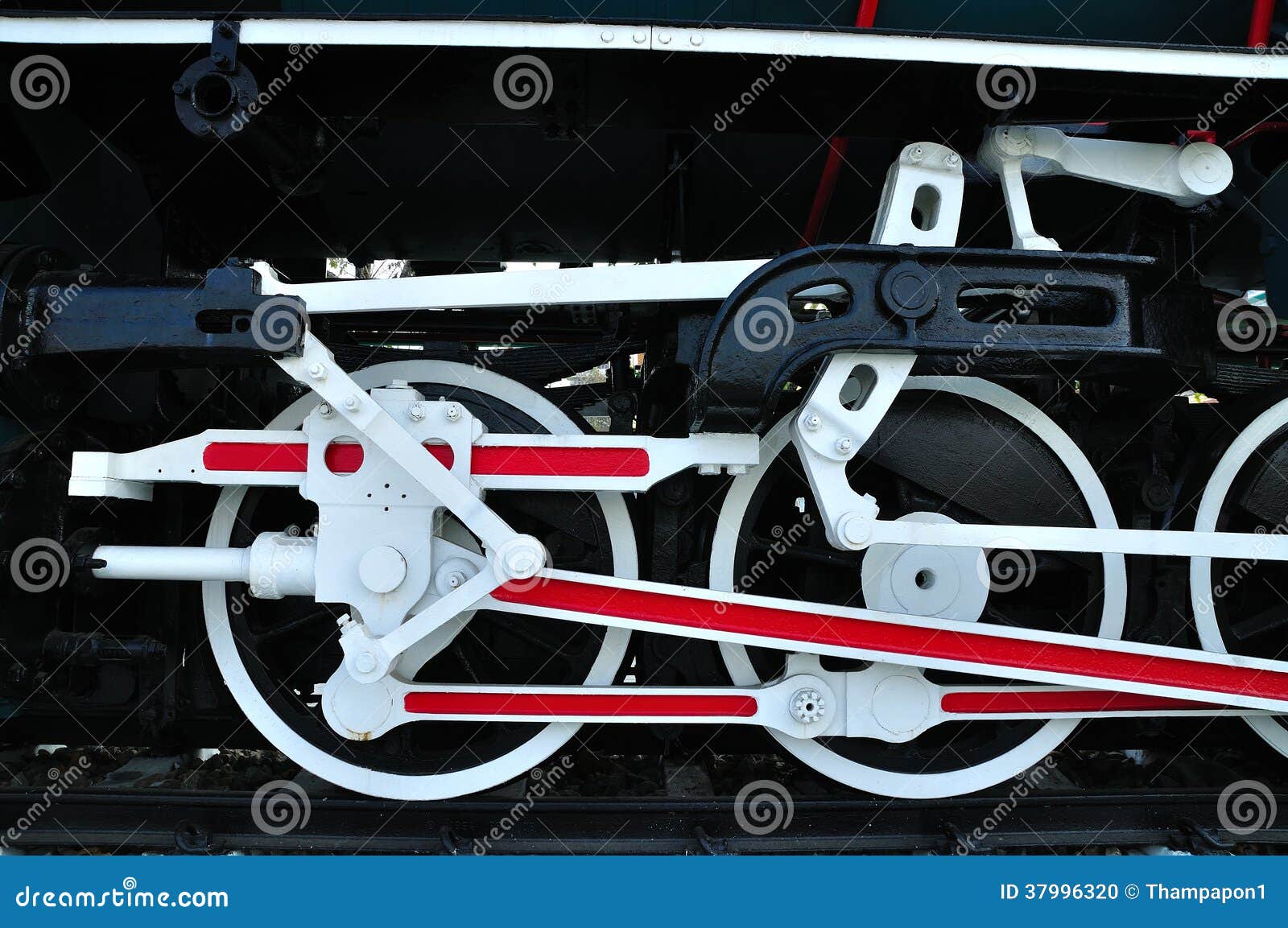 Big red and white wheels stock photo. Image of iron, classic - 37996320