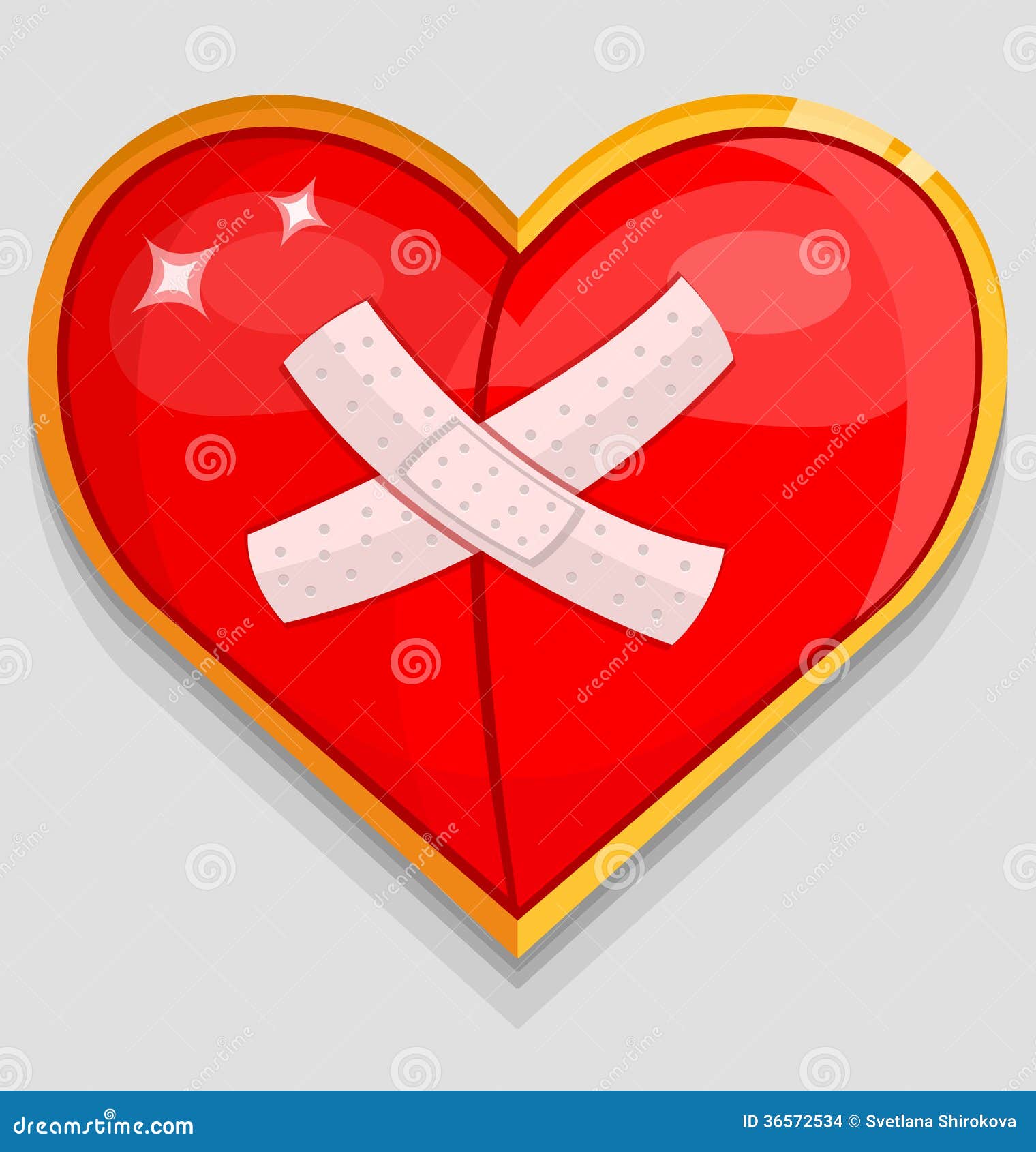 Big red wounded heart stock vector. Illustration of pink - 36572534