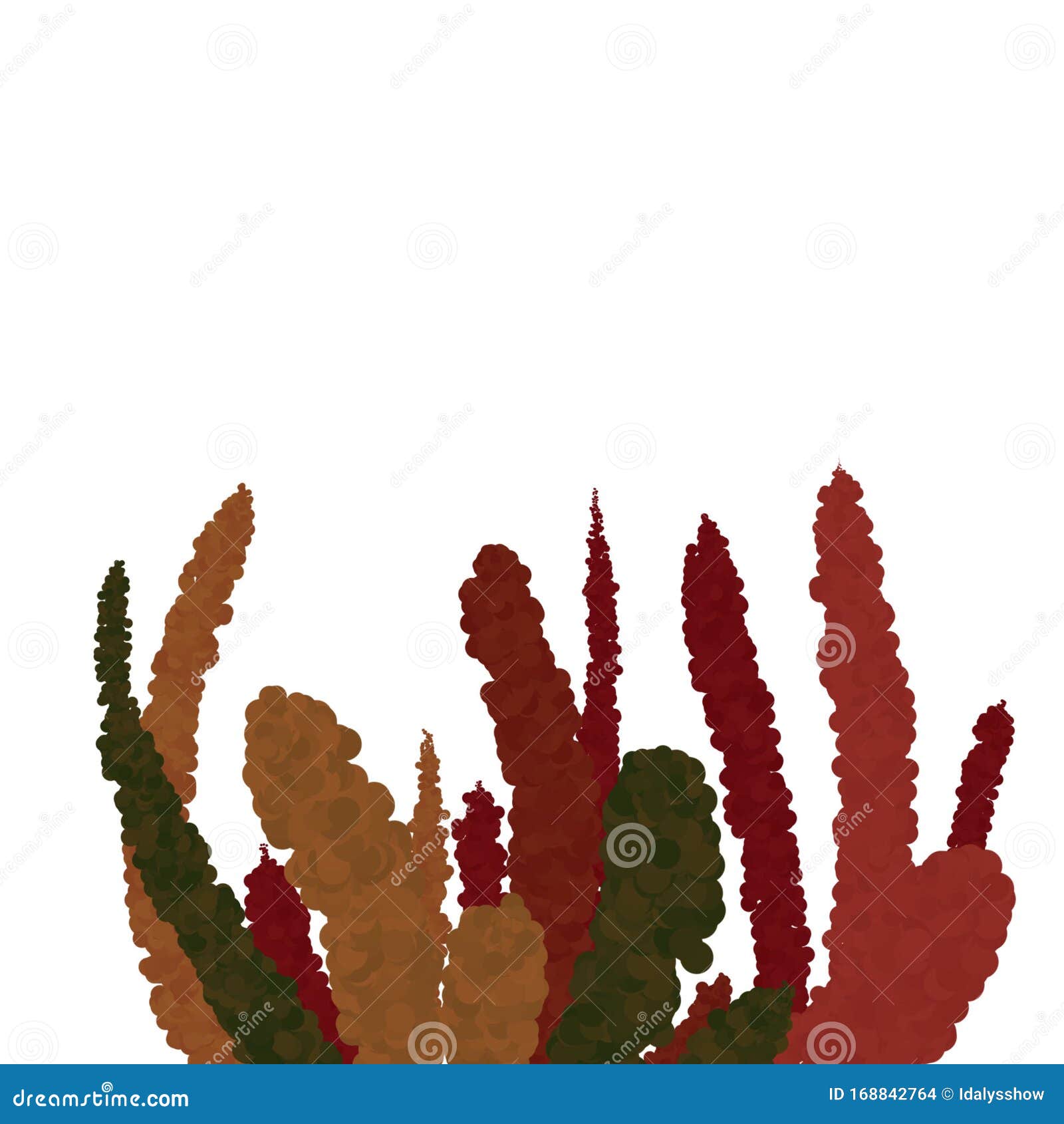 Big Reddish Brown Green Algae Group Stock Illustration - Illustration ...