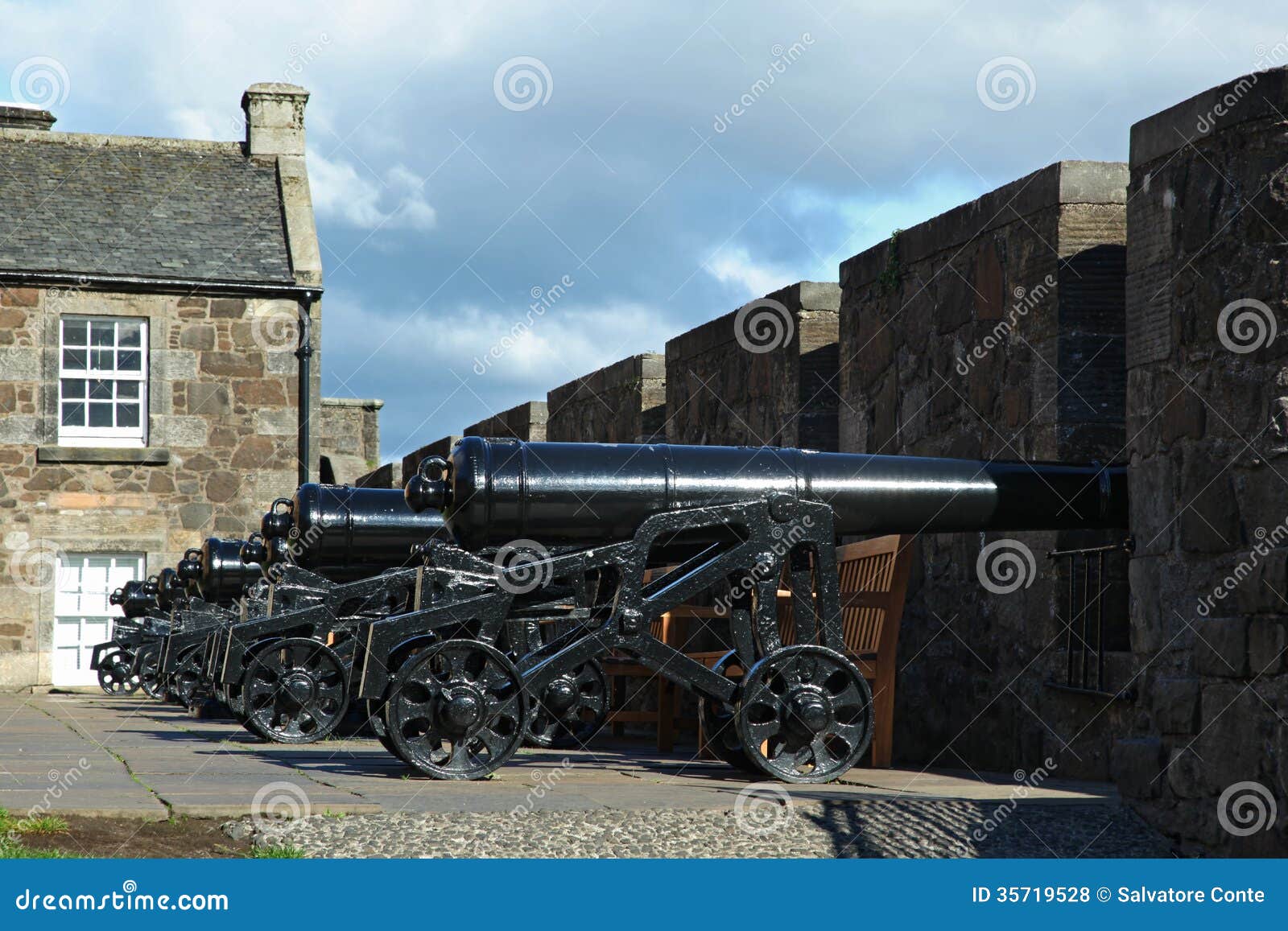 Big Renovated Cannon on Edinburgh Castle Stock Photo - Image of ...