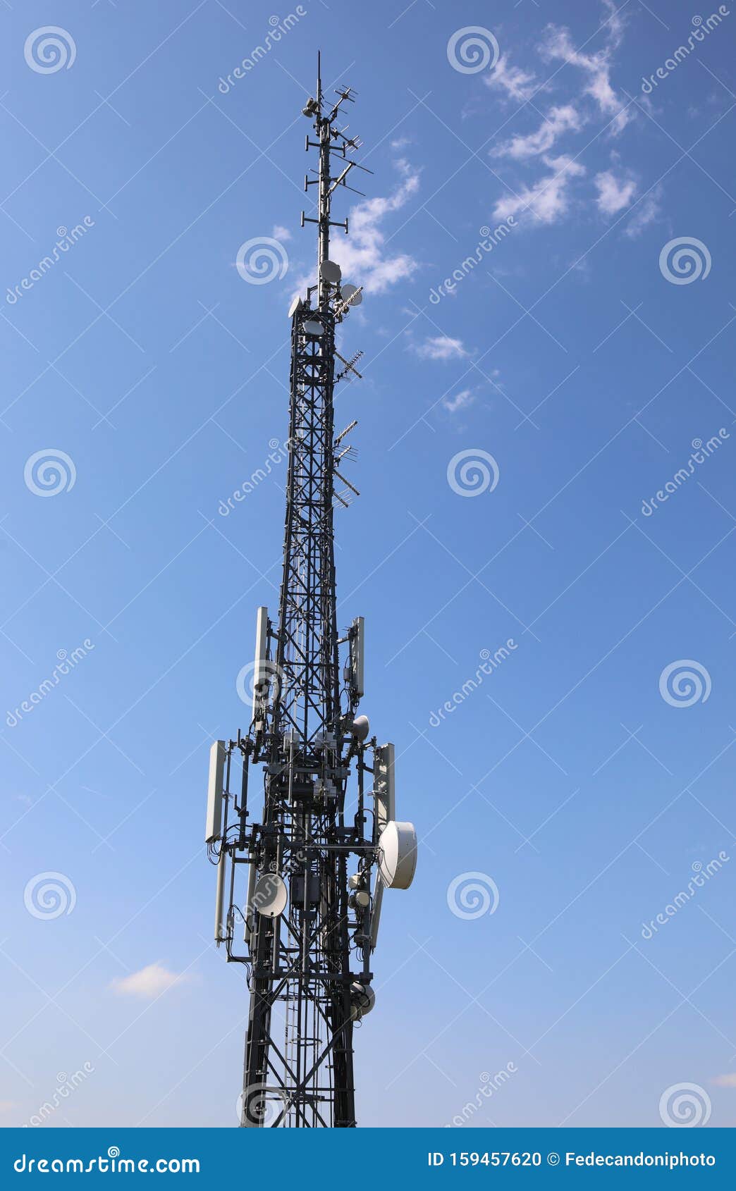 Big Repeater with Many Antennas Stock Photo - Image of telephone, radar ...