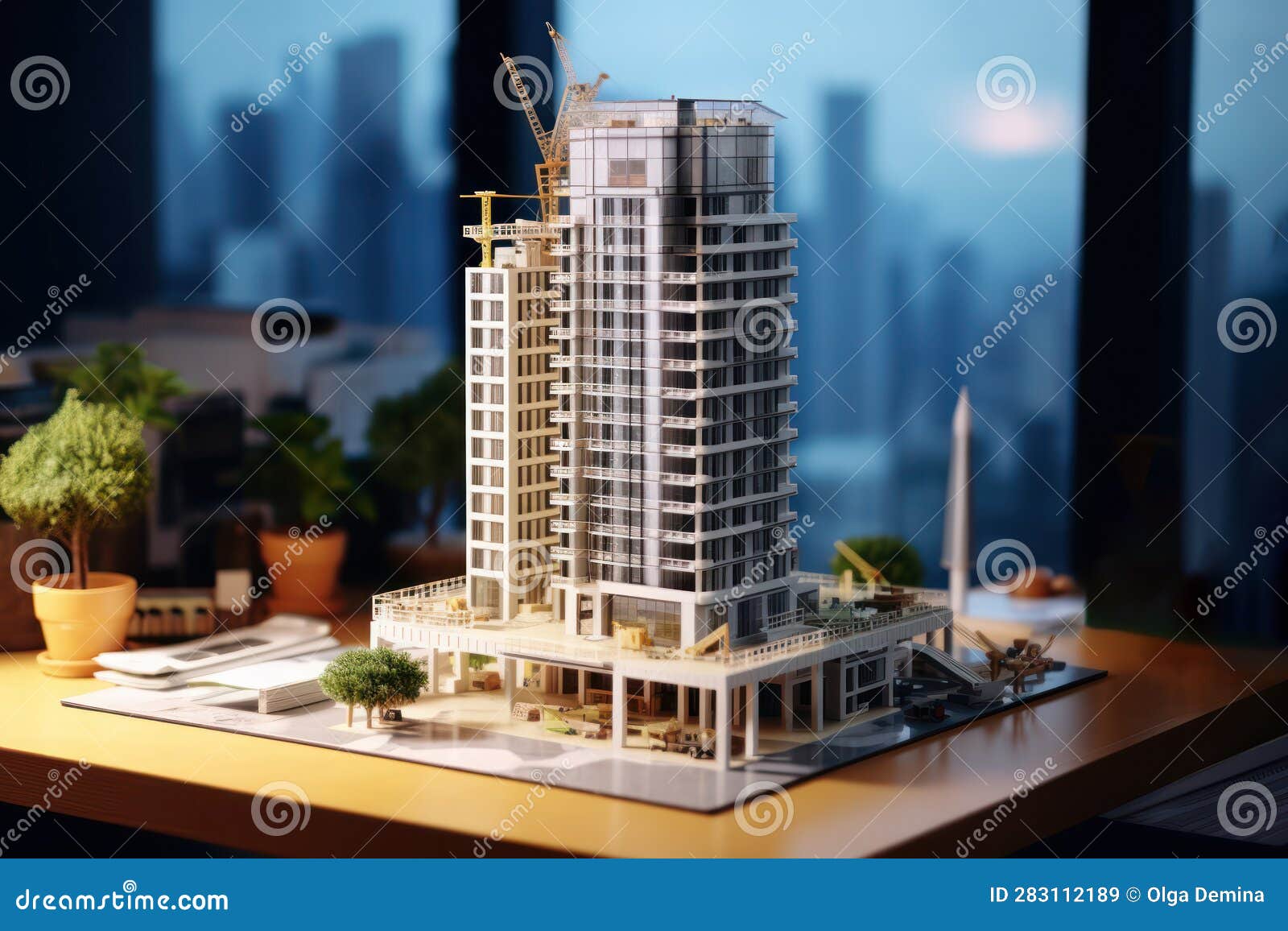 Big Residence Building Construction Model in Architecture Office Stock ...