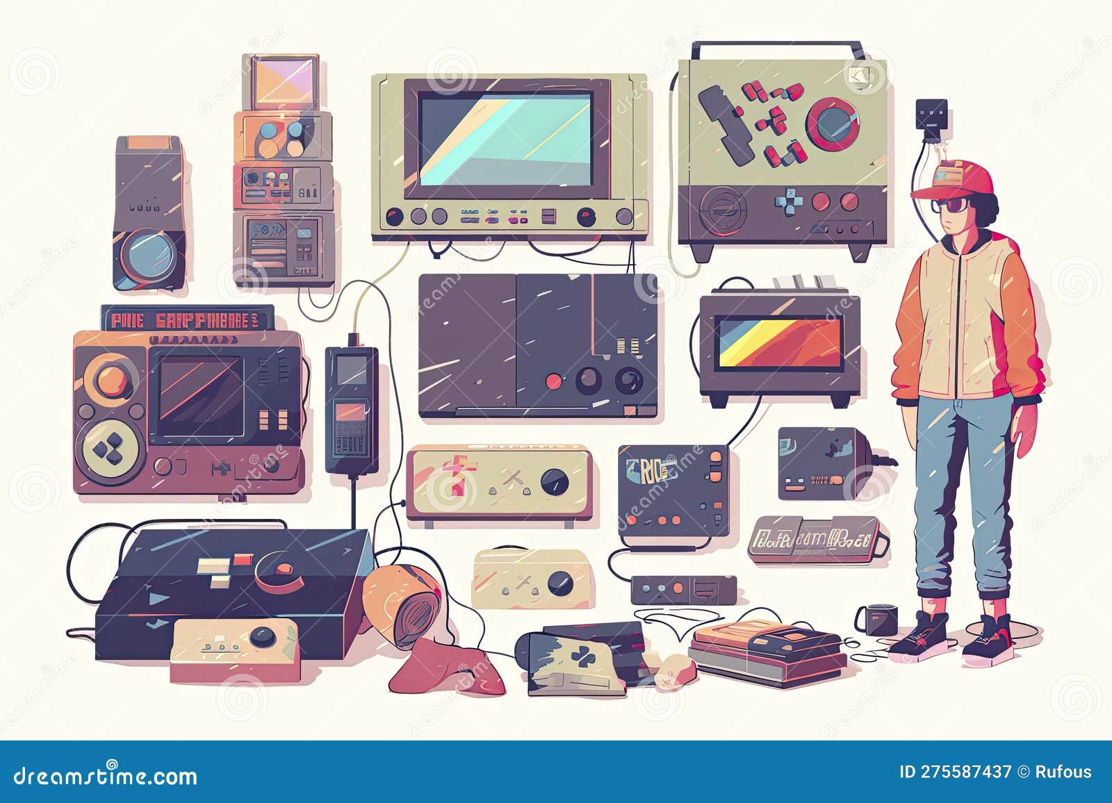 A Big Retro Set of the 90s, 80s. Guy Dancing and Games, Cassette ...