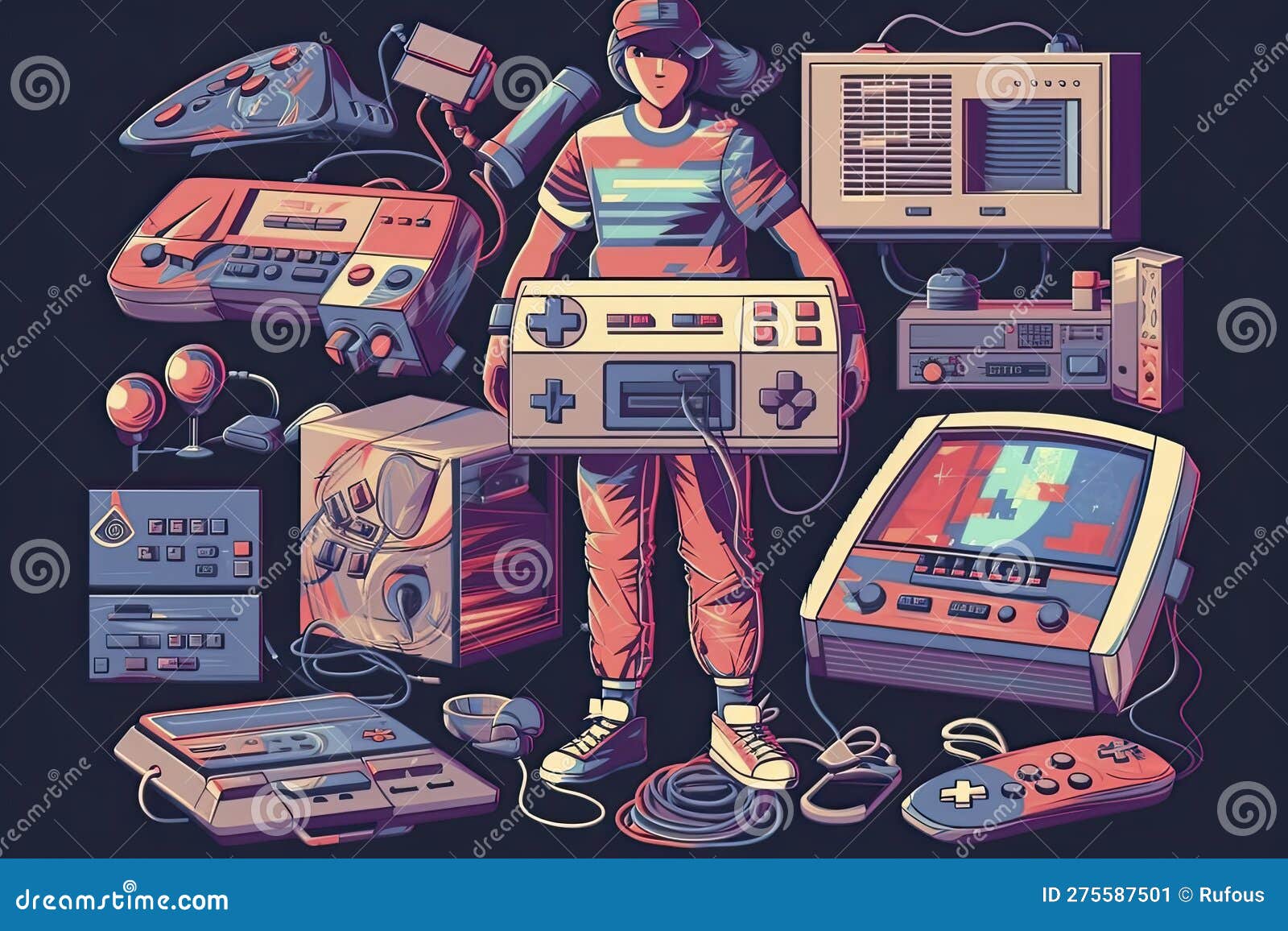 A Big Retro Set of the 90s, 80s. Guy Dancing and Games, Cassette ...