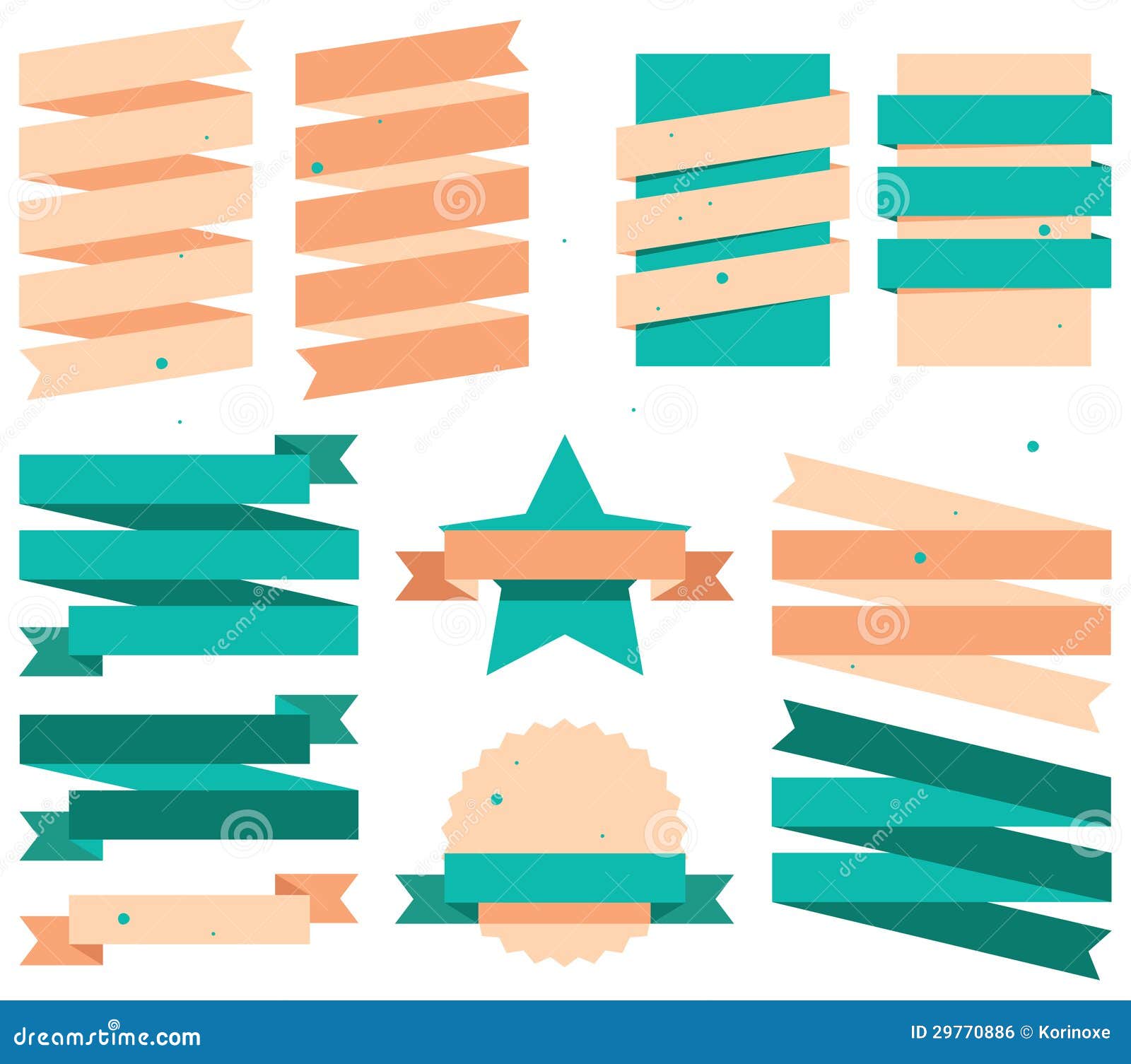 Big ribbons set stock vector. Illustration of badge, banner - 29770886