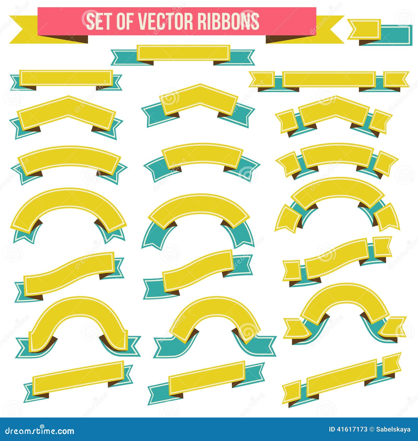 Big Ribbons Set, Isolated on White Background Stock Vector ...