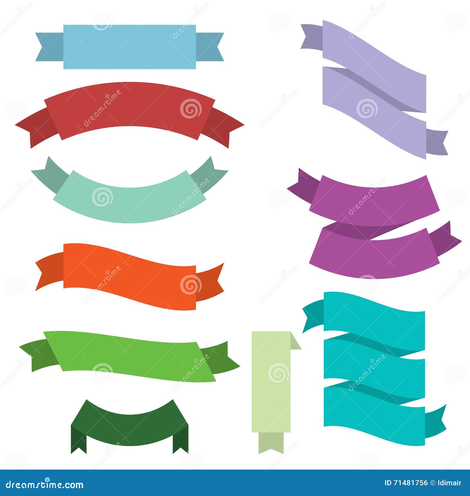 Big Ribbons Set, Isolated on White Background, Vector Stock Vector ...