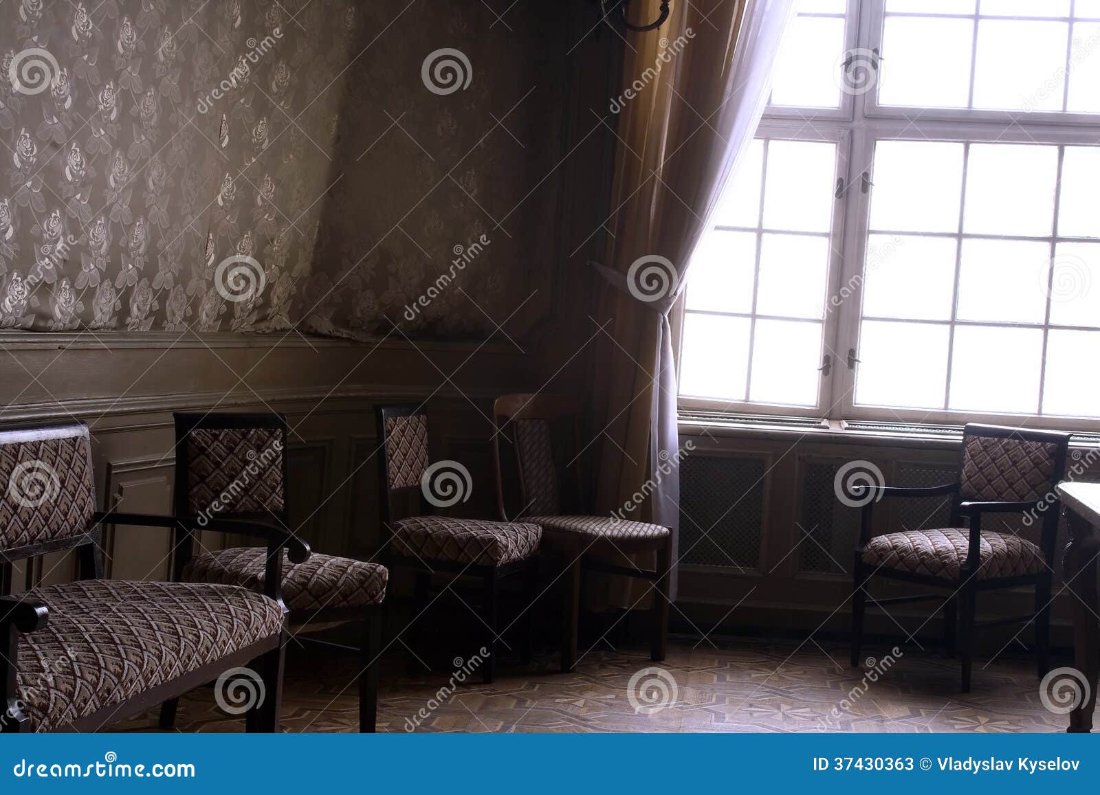 Big Rich Hall with Big Window and Chairs Stock Image - Image of modern ...