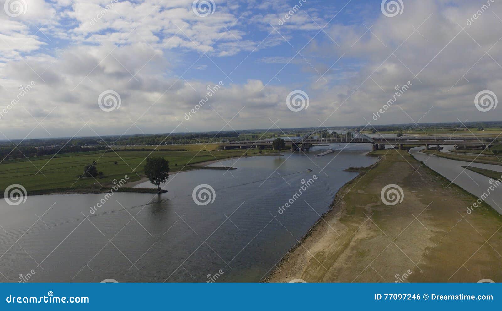 Big river bridge stock photo. Image of drone, dutch, phantom - 77097246