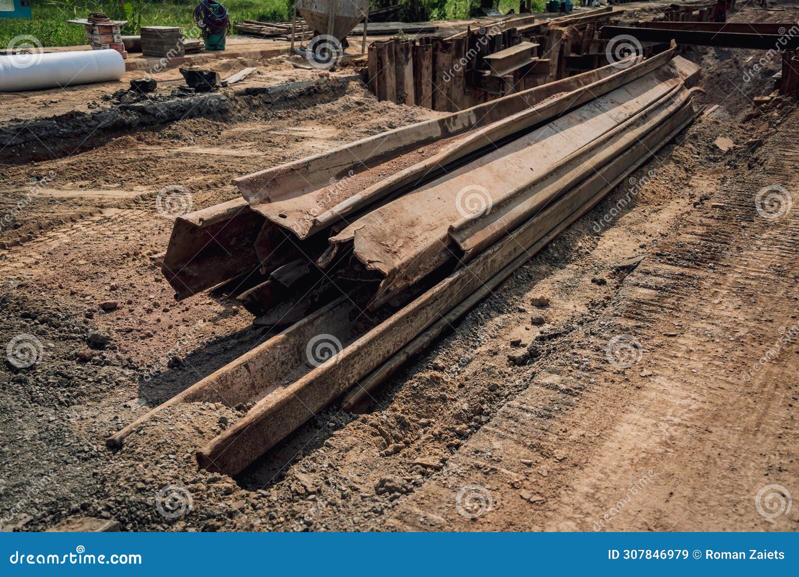 Big Road Construction Site with Special Machinery in the Construction ...