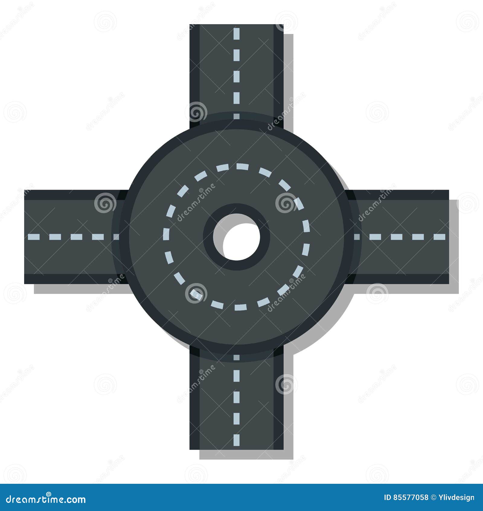 Big Road Junction Icon , Flat Style Stock Vector - Illustration of pass ...
