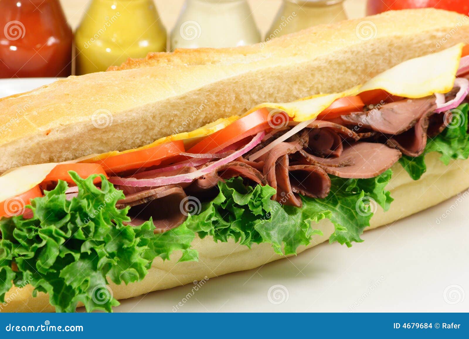 Big roast-beef sub stock photo. Image of cuisine, sandwich - 4679684