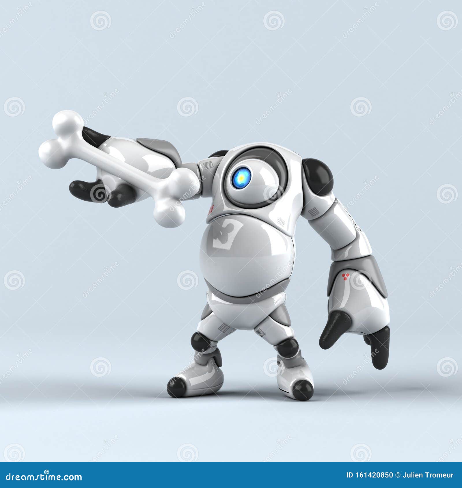 Big Robot - 3D Illustration Stock Illustration - Illustration of ...
