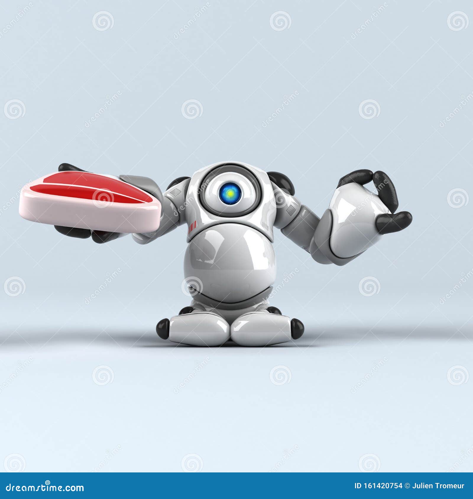 Big Robot - 3D Illustration Stock Illustration - Illustration of modern ...