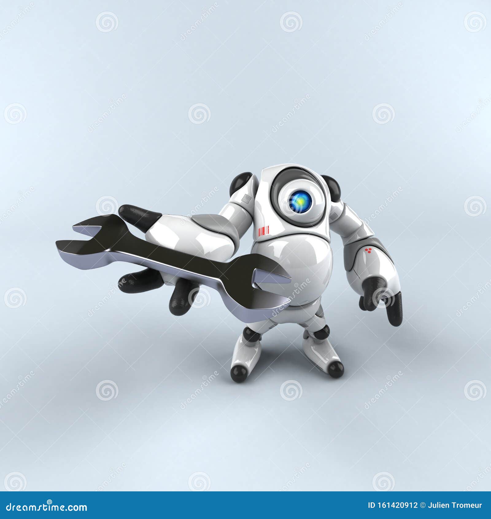Big Robot - 3D Illustration Stock Illustration - Illustration of modern ...
