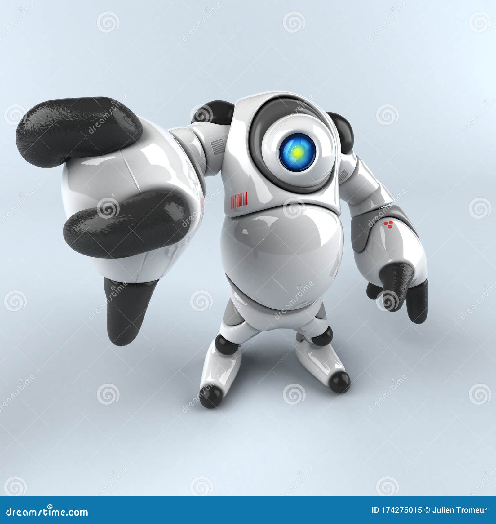 Big Robot - 3D Illustration Stock Illustration - Illustration of robot ...