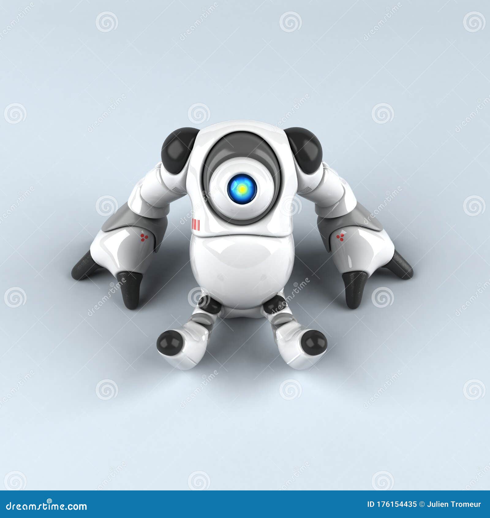 Big Robot - 3D Illustration Stock Illustration - Illustration of ...