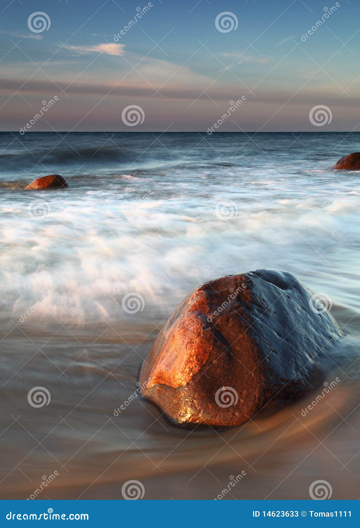 Big Rock on beach stock image. Image of coastal, nature - 14623633