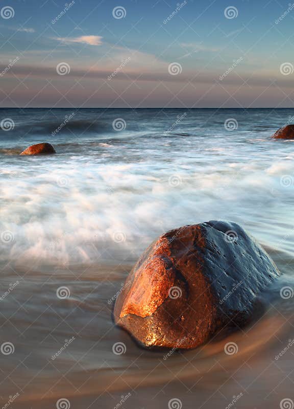 Big Rock on beach stock image. Image of coastal, nature - 14623633