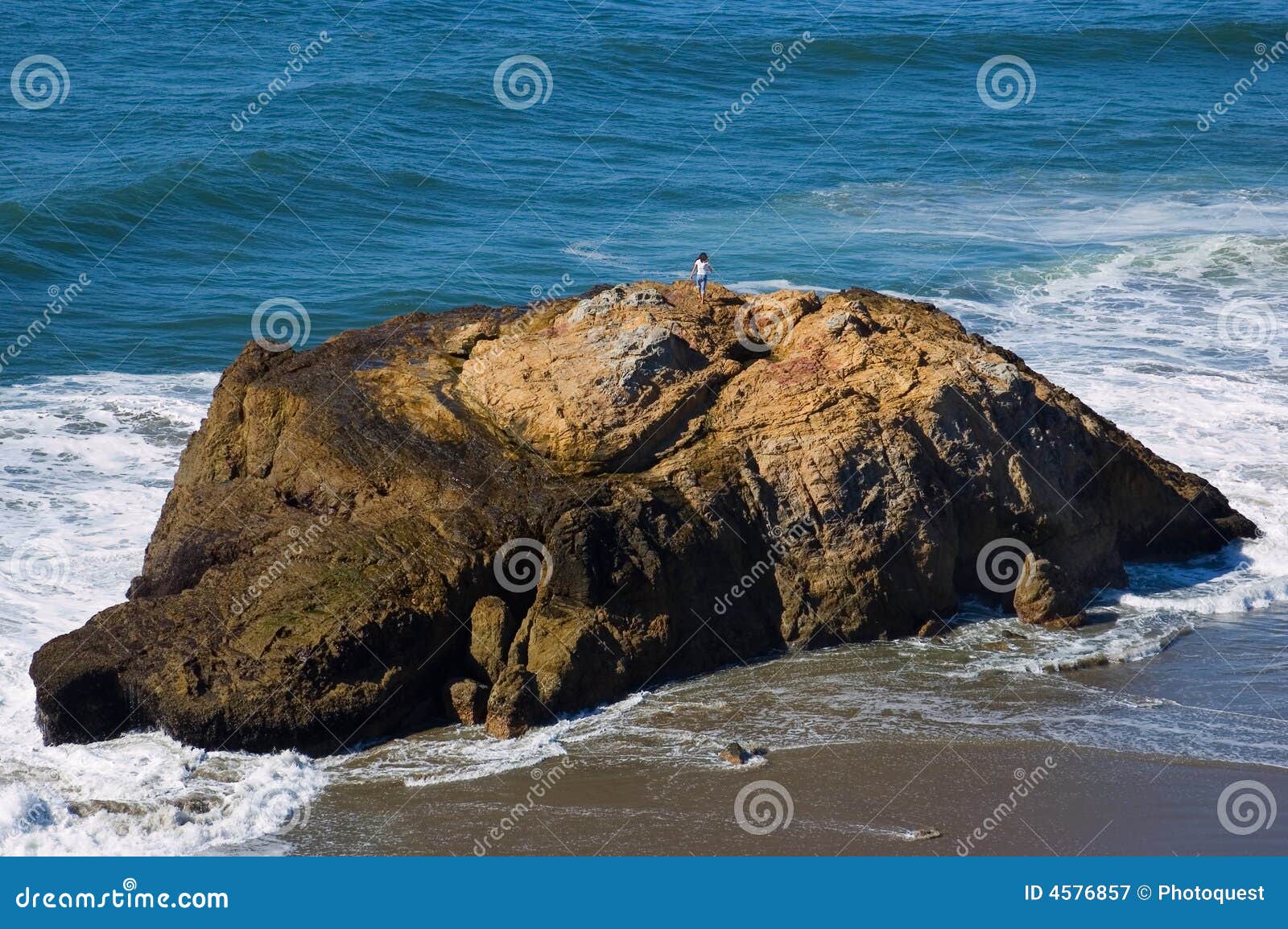 Big rock on the beach stock image. Image of tide, rock - 4576857