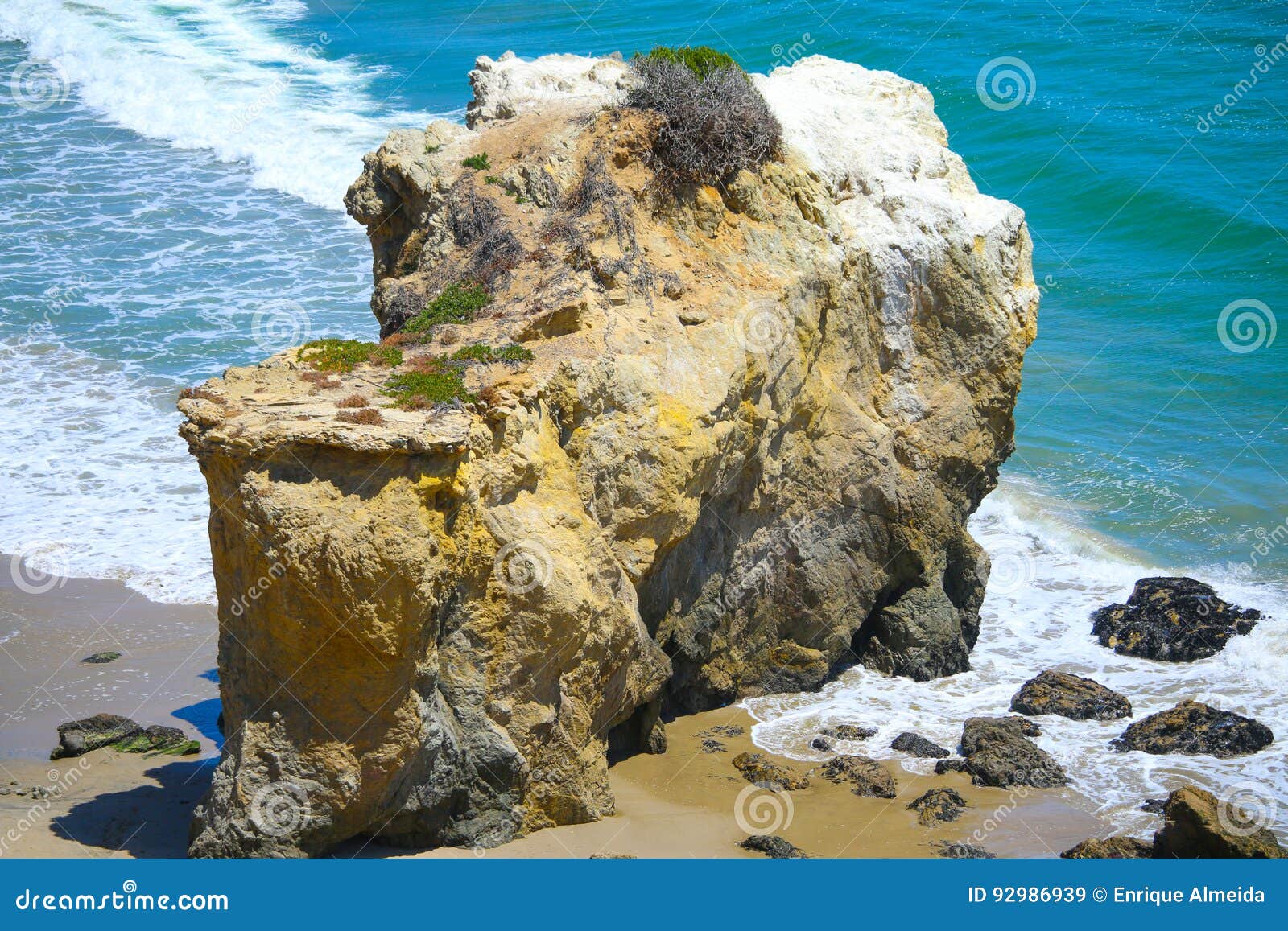 Big Rock at the Beach stock image. Image of california - 92986939
