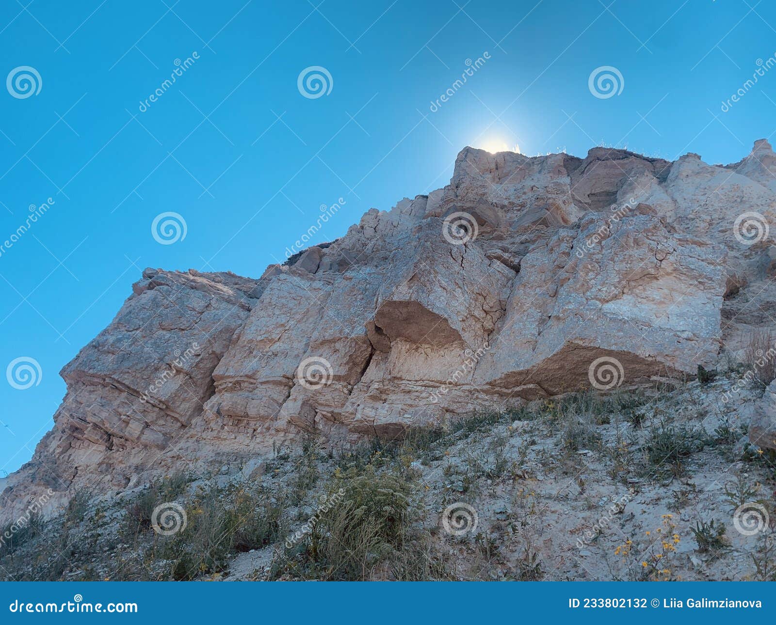 Big rock and blue sky stock photo. Image of scenic, rock - 233802132