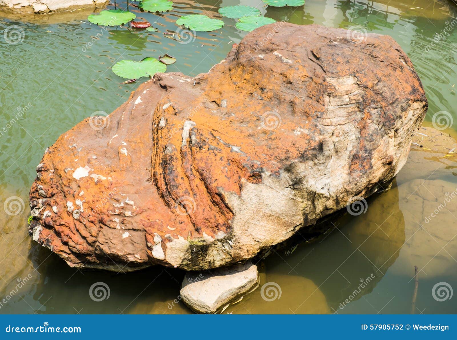 Big rock in Chinese garden stock photo. Image of pond - 57905752